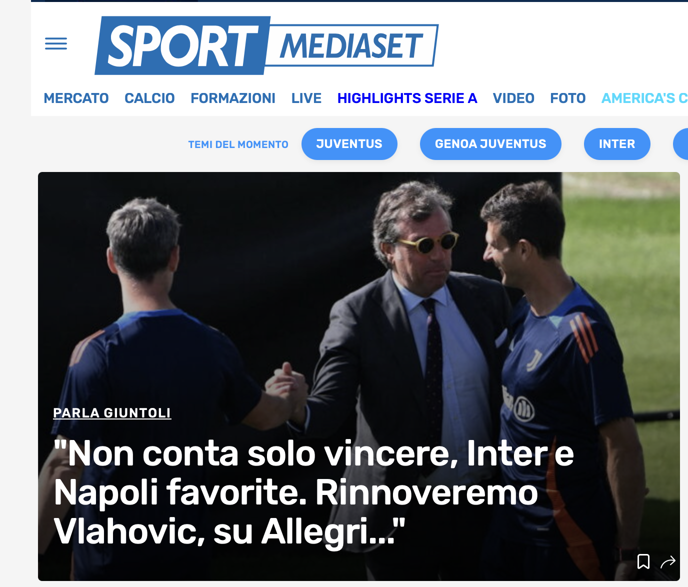 Giuntoli Cambia La Juve Vincere Non è Più Lunica Cosa Che Conta